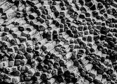 Grooved basalt stone in construction